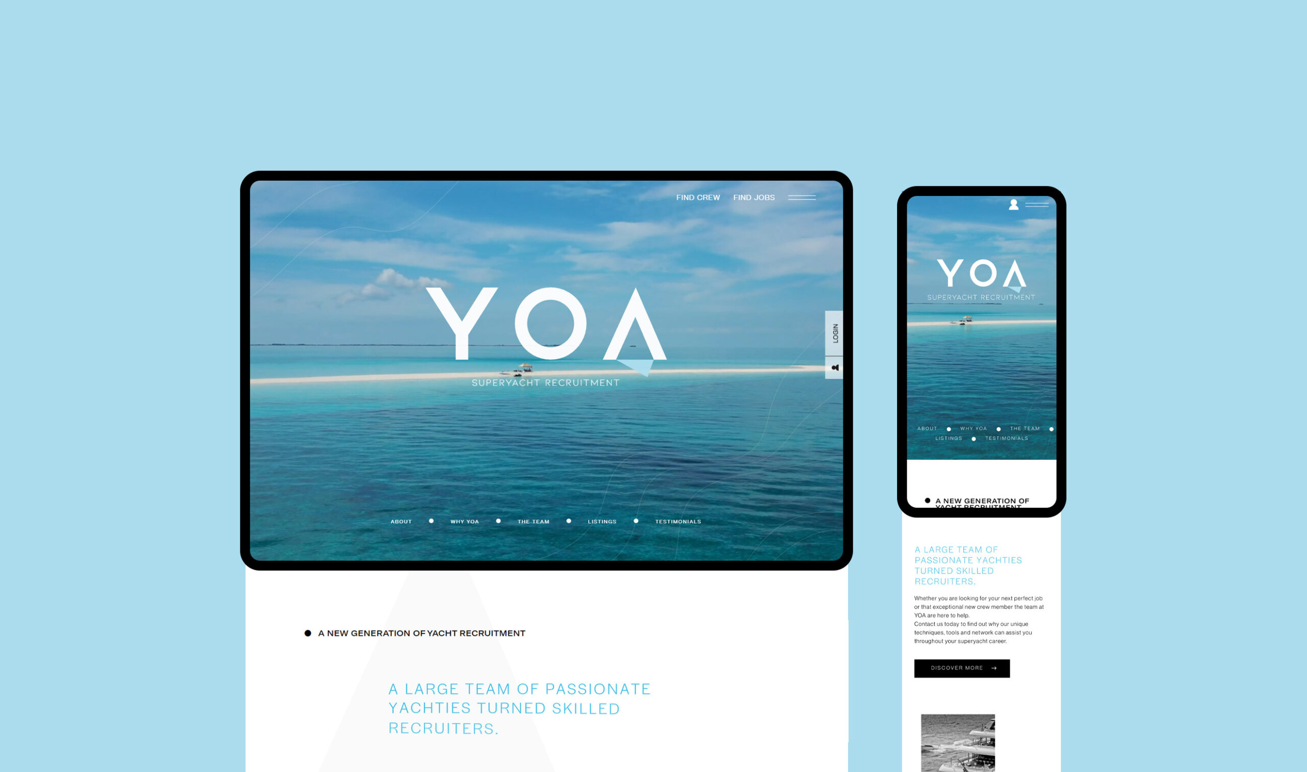 Website Design - YOA Superyacht Recruitment - Envy Web + Design